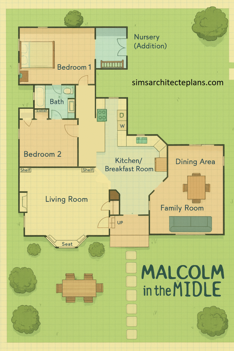 Malcolm house floor plan - Sims Architecte Plans
